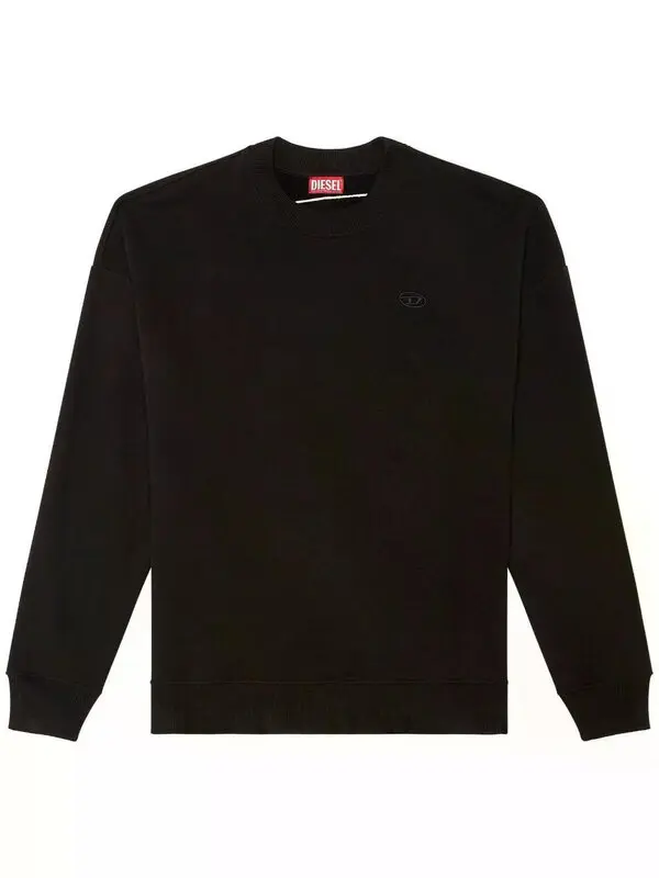 DIESEL® Cotton Jersey Fleece Sweatshirt - Black
