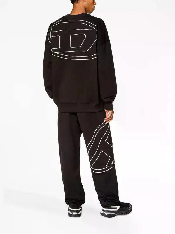 DIESEL® Cotton Jersey Fleece Sweatshirt - Black