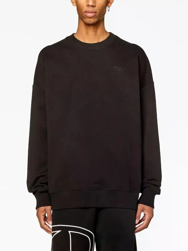 DIESEL® Cotton Jersey Fleece Sweatshirt - Black