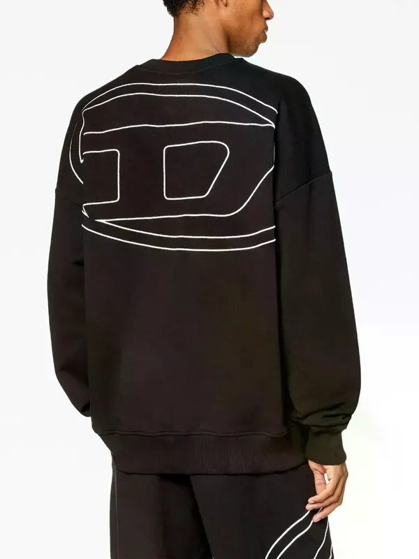 DIESEL® Cotton Jersey Fleece Sweatshirt - Black