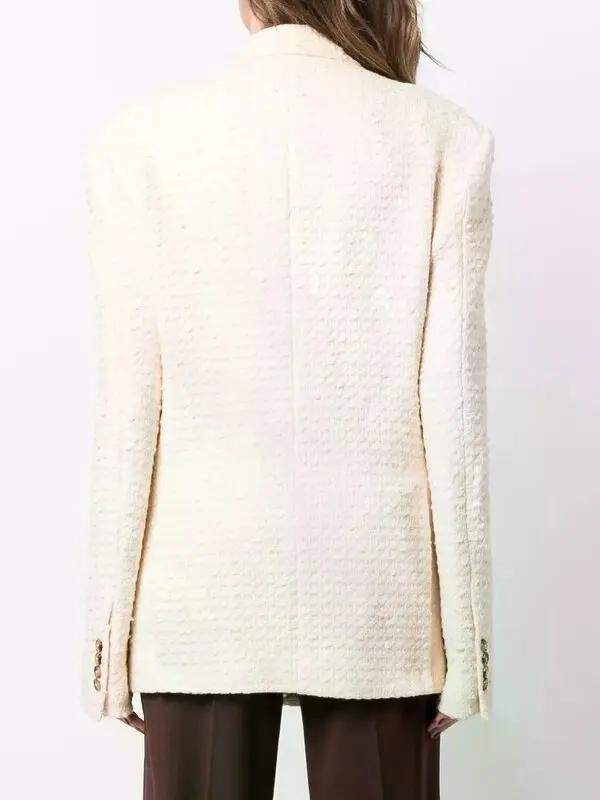 Amiri Knitted Double-breasted Blazer - Neutrals