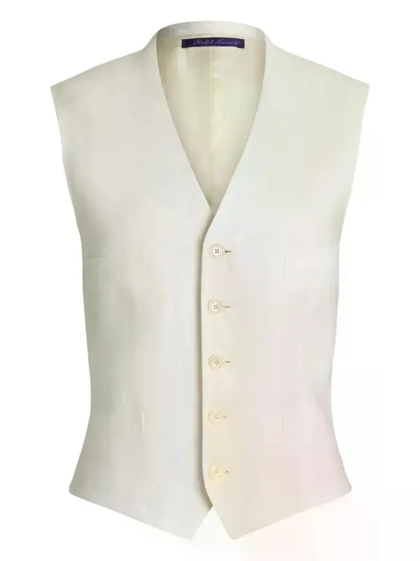 Ralph Lauren Button-up Sleeveless Jacket - White