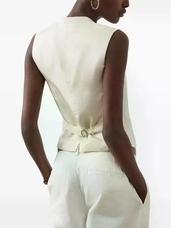 Ralph Lauren Button-up Sleeveless Jacket - White