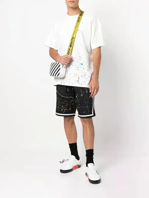 MOSTLY HEARD RARELY SEEN Quilted Paint Splatter Drawstring Shorts