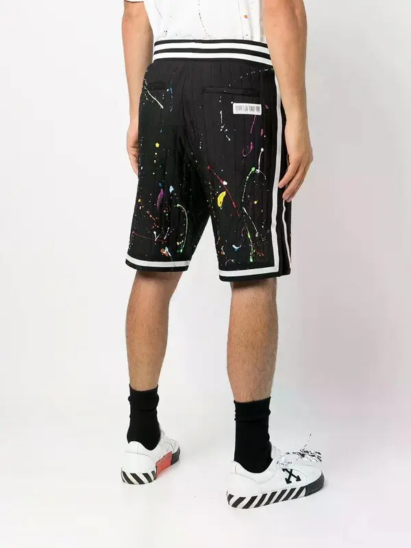 MOSTLY HEARD RARELY SEEN Quilted Paint Splatter Drawstring Shorts