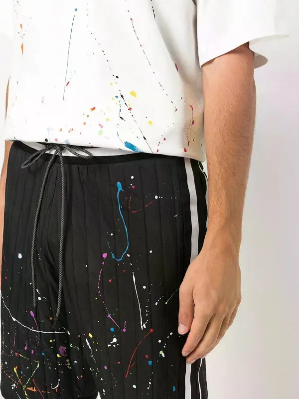 MOSTLY HEARD RARELY SEEN Quilted Paint Splatter Drawstring Shorts