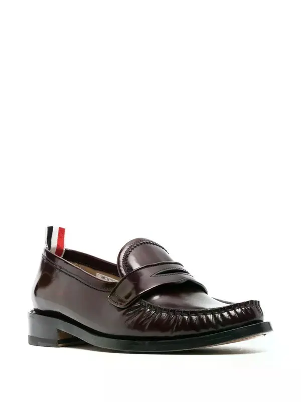 Thom Browne Rwb-tab Leather Penny Loafers
