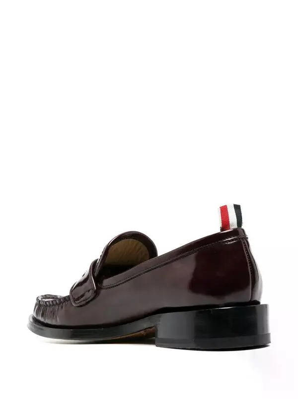 Thom Browne Rwb-tab Leather Penny Loafers