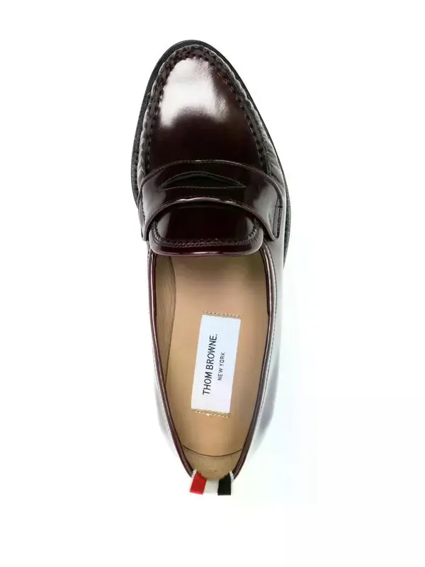 Thom Browne Rwb-tab Leather Penny Loafers