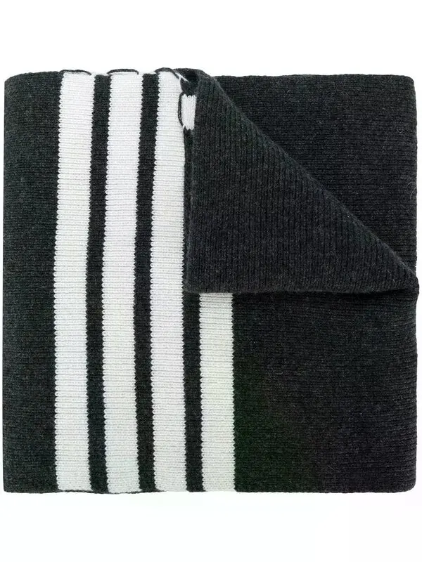 Thom Browne 4-bar Stripe Cashmere Scarf - Grey