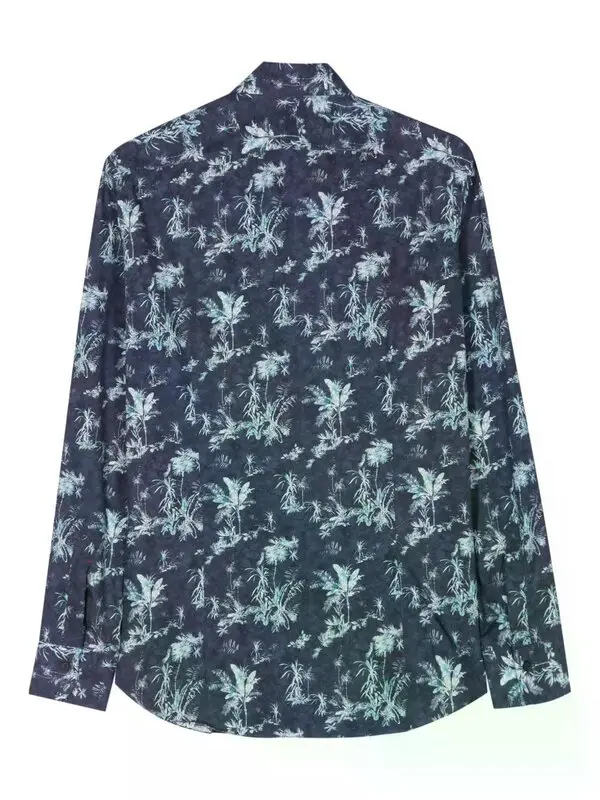 MAZZARELLI Botanical-print Cotton Shirt