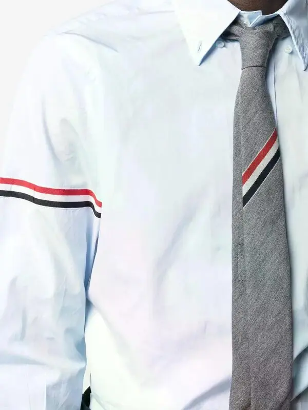Thom Browne Rwb-stripe Long-sleeve Shirt - Blue