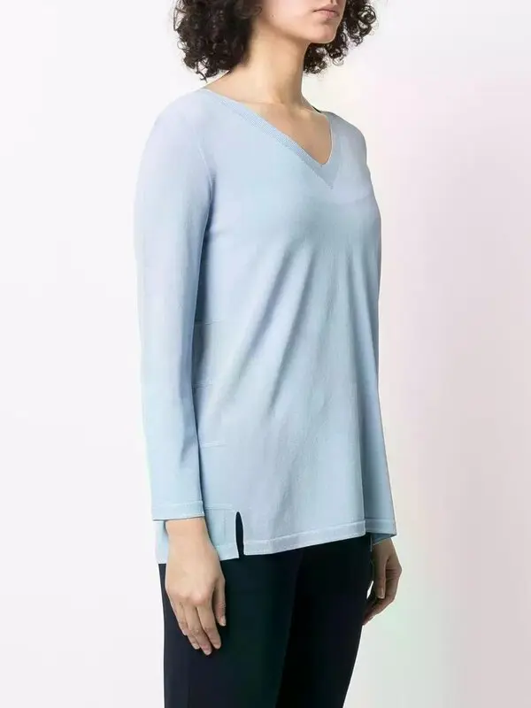 D.exterior V-neck Cropped-sleeve Jumper