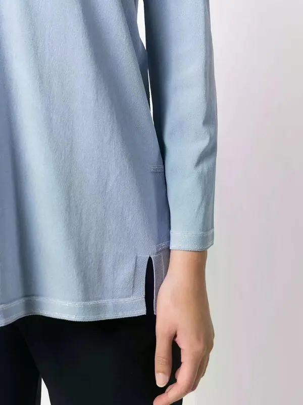 D.exterior V-neck Cropped-sleeve Jumper