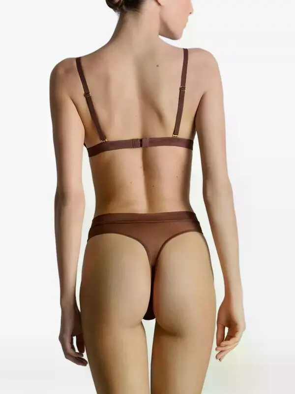 MAISON CLOSE Corps À Corps Mesh Triangle Bra - Brown