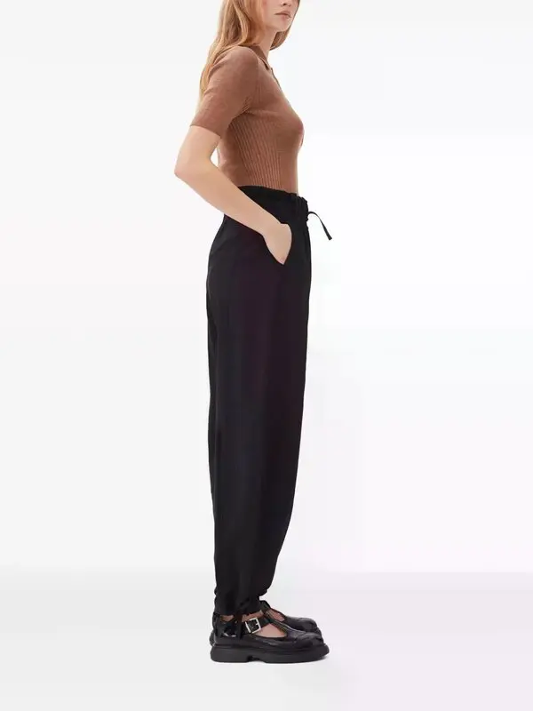 GANNI Drawstring-waist Trousers - Black