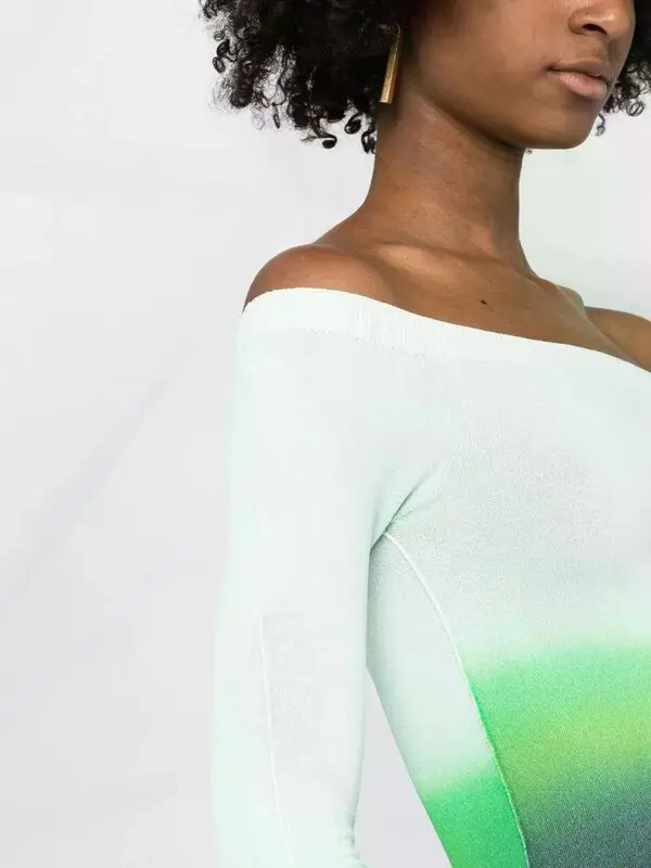 Off-White Off-shoulder Gradient Top