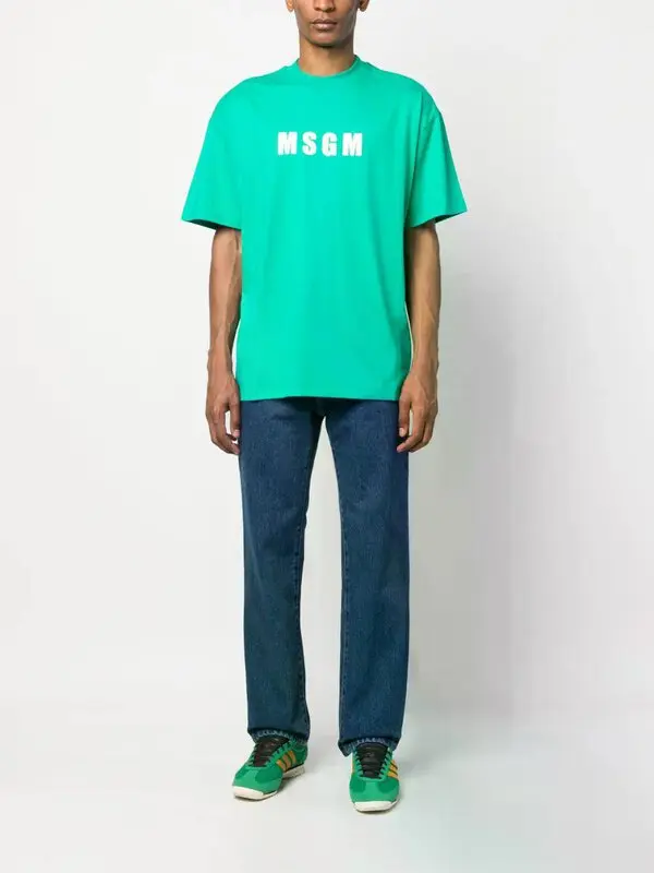 MSGM Logo-embroidered Straight-leg Jeans