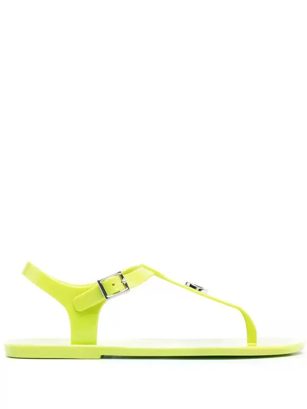 Michael Kors Logo Plaque Thong Sandals - Green