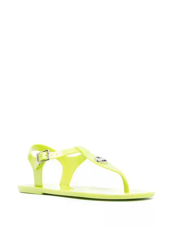 Michael Kors Logo Plaque Thong Sandals - Green