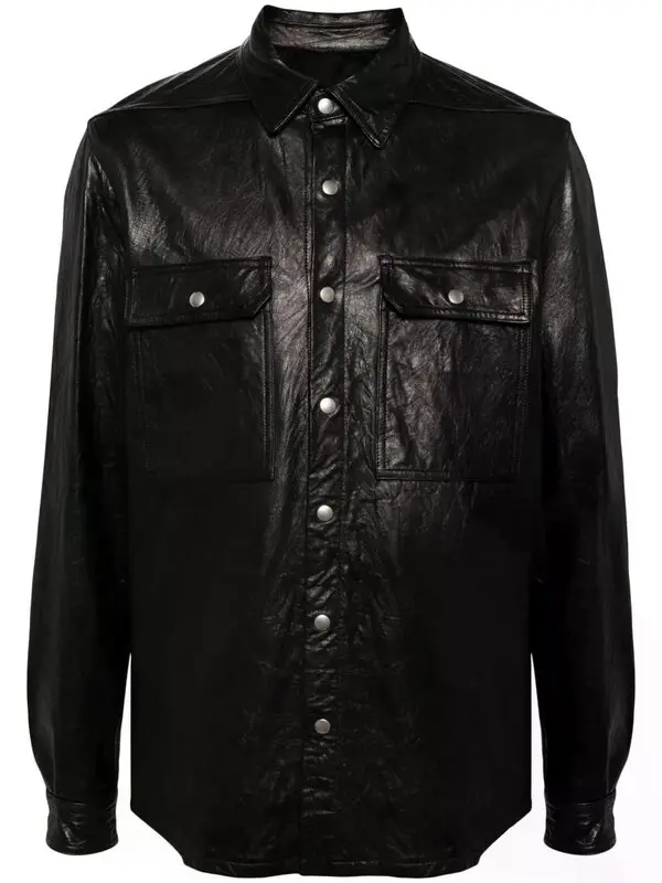 Rick Owens Leather Shirt Jacket