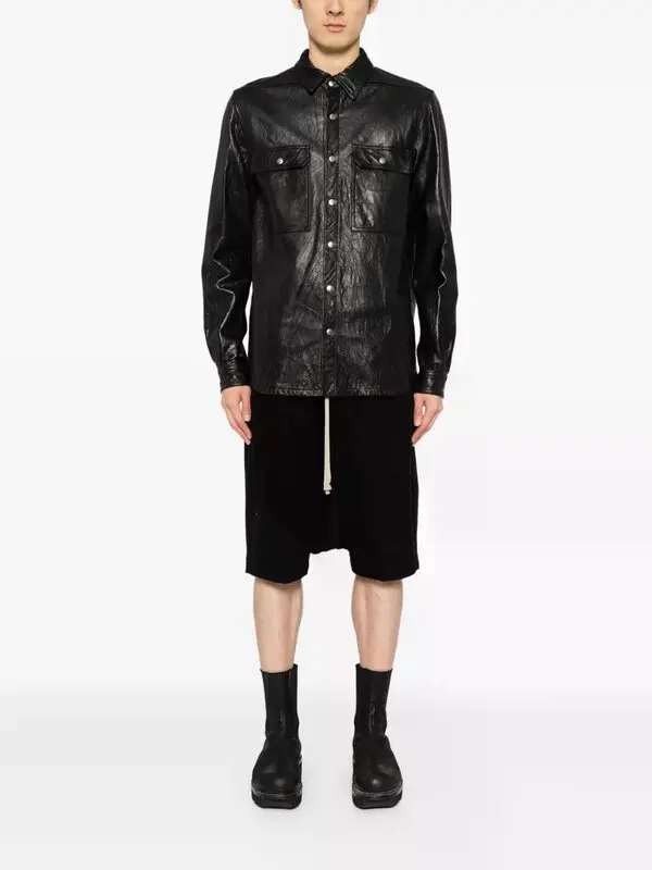 Rick Owens Leather Shirt Jacket