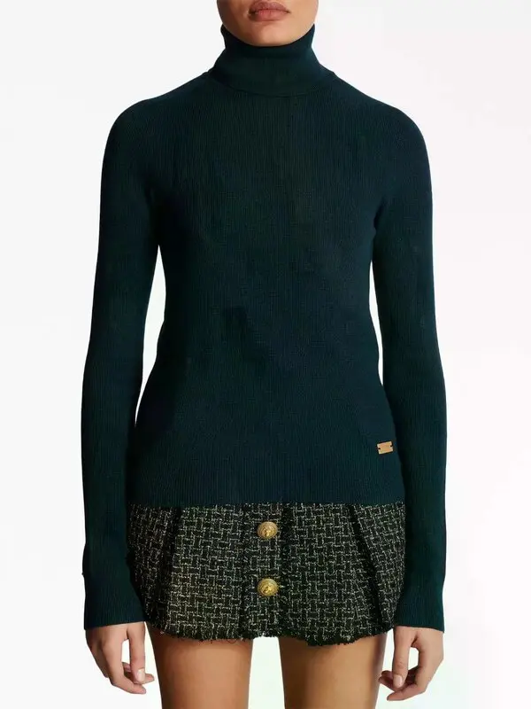Balmain Logo-plaque Wool Jumper