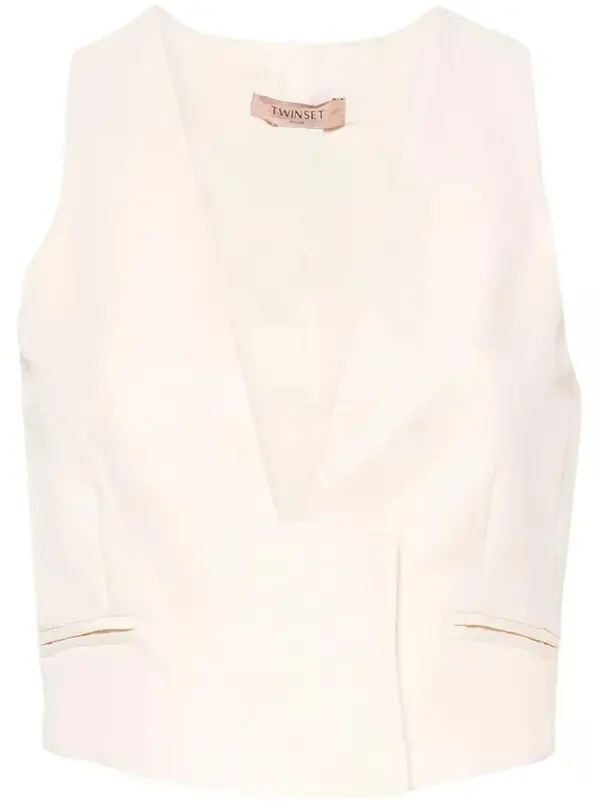 TWINSET Slub-texture Waistcoat - Neutrals