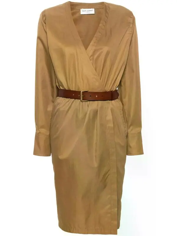 Saint Laurent Belted Twill Dress