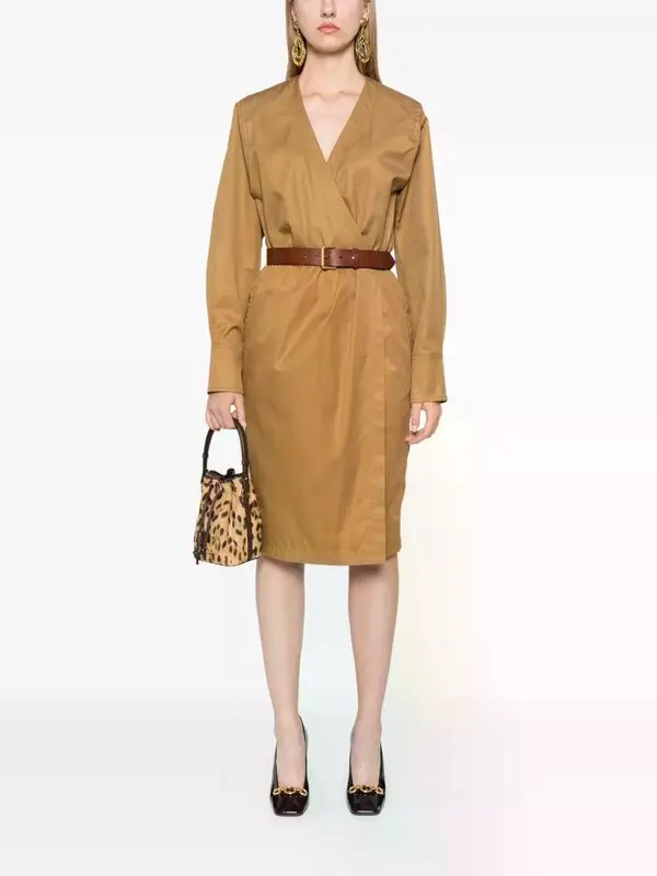 Saint Laurent Belted Twill Dress