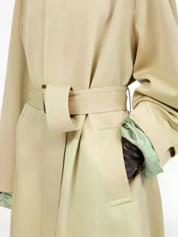 MAISON MARGIELA Spread-collar Wool Trench Coat