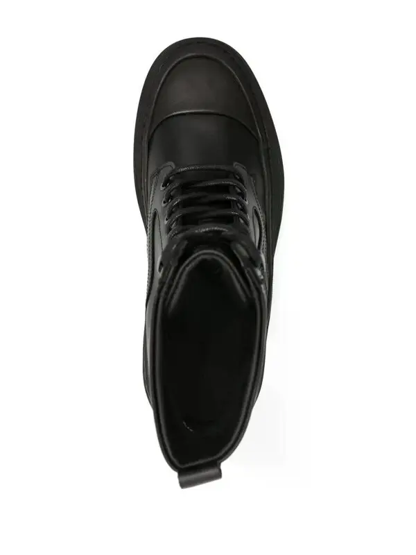 Calvin Klein Debossed Leather Ankle Boots