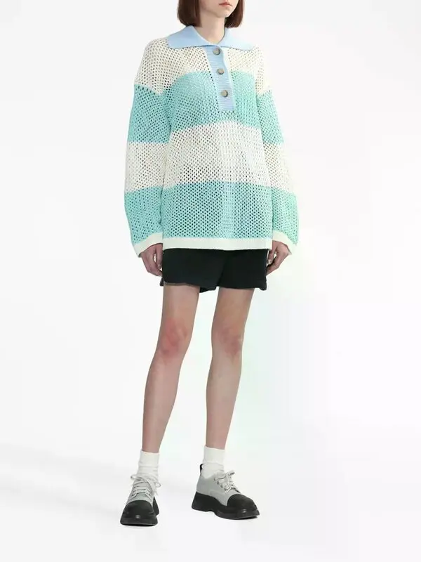 HALFBOY Three-tone Cotton Polo Collar