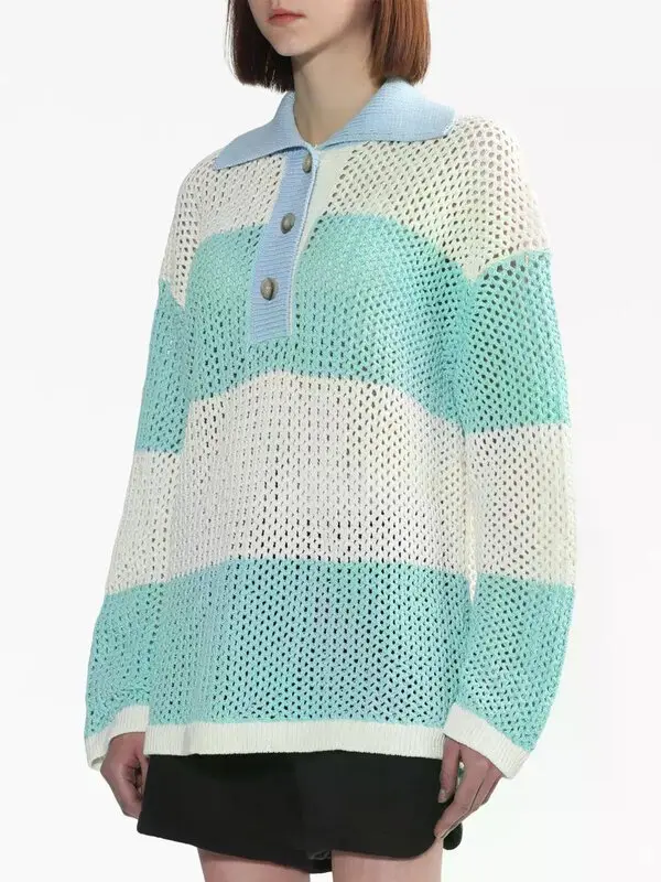 HALFBOY Three-tone Cotton Polo Collar