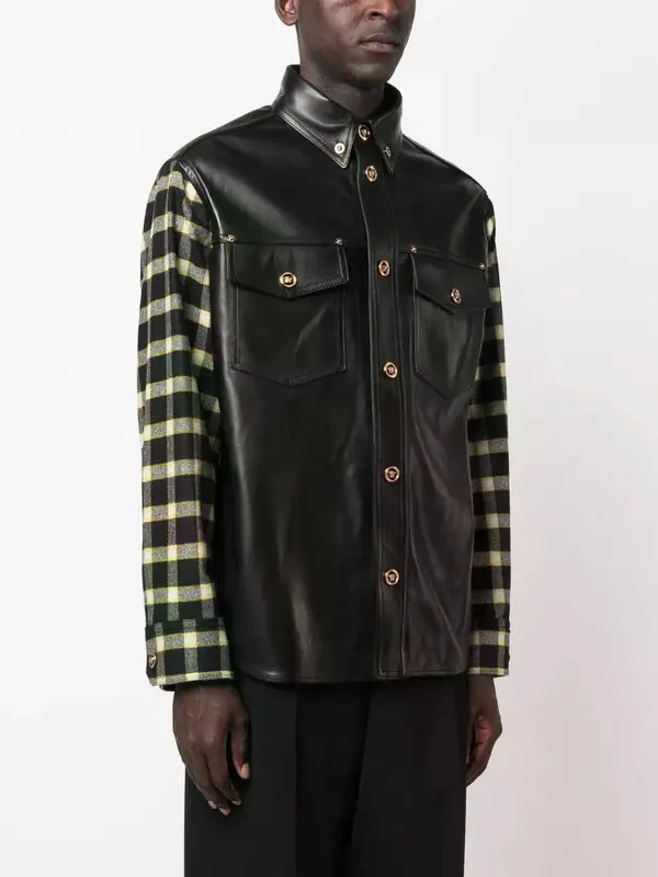 Versace Checked-panel Shirt Jacket