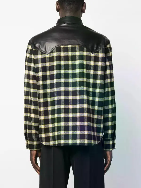 Versace Checked-panel Shirt Jacket