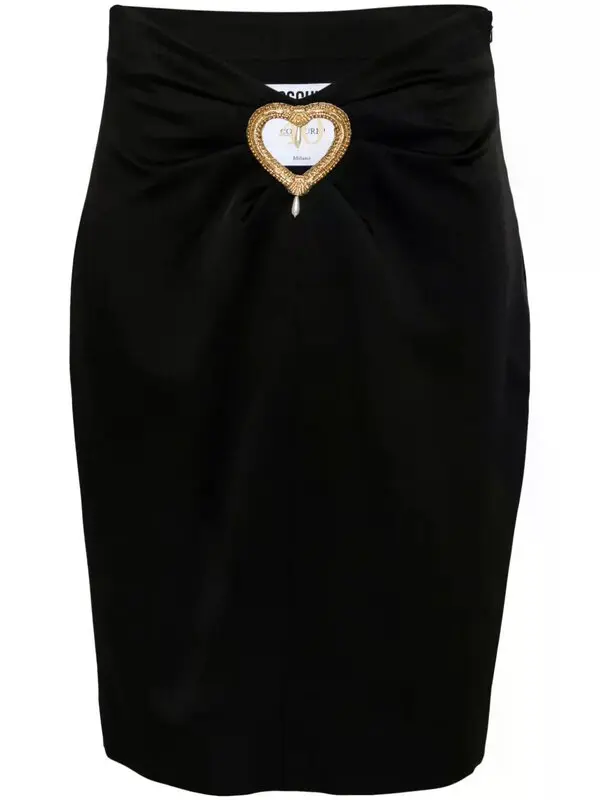 Moschino Heart Cut-out Mini Skirt - Black