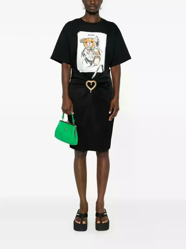 Moschino Heart Cut-out Mini Skirt - Black