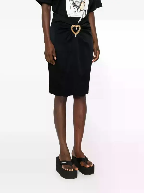 Moschino Heart Cut-out Mini Skirt - Black