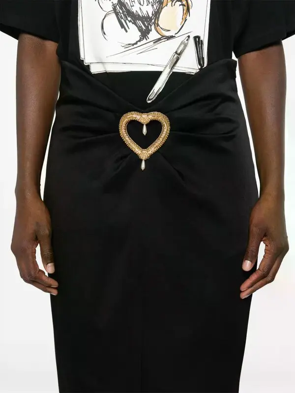 Moschino Heart Cut-out Mini Skirt - Black