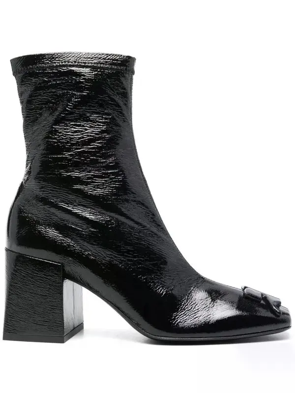 COURREGES Logo-appliqué Patent Leather Boots