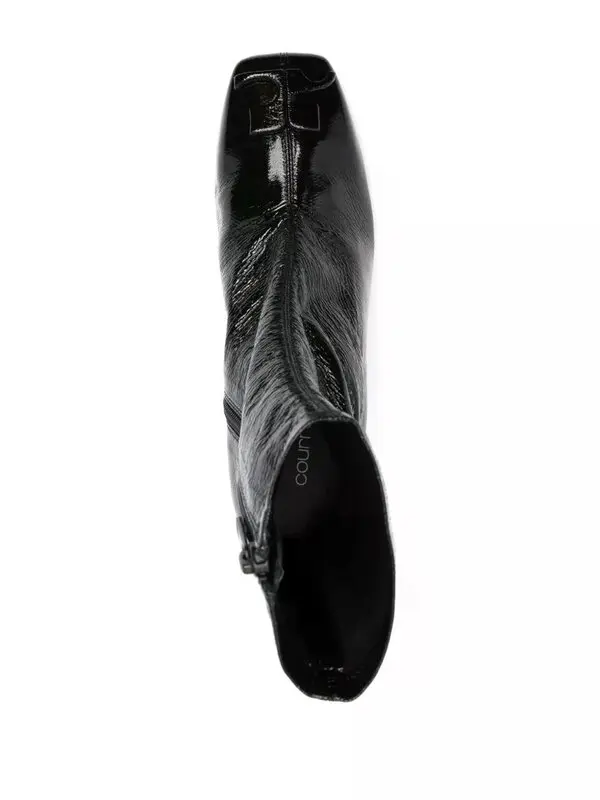 COURREGES Logo-appliqué Patent Leather Boots