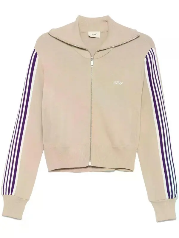 AUTRY Knitted Zip-up Sweatshirt - Neutrals