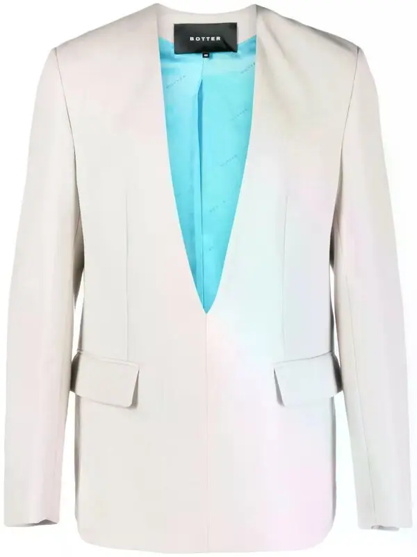 BOTTER Wool Plunging V-neck Blazer - Neutrals