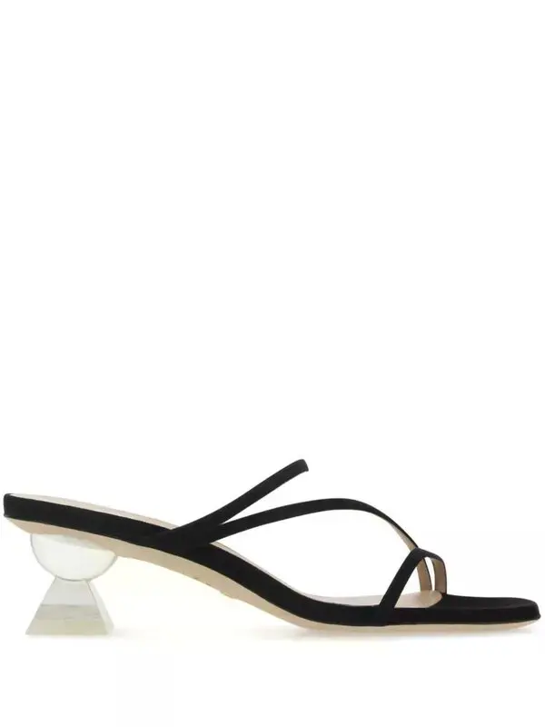 STUART WEITZMAN Lucite Sculpt Suede Sandals