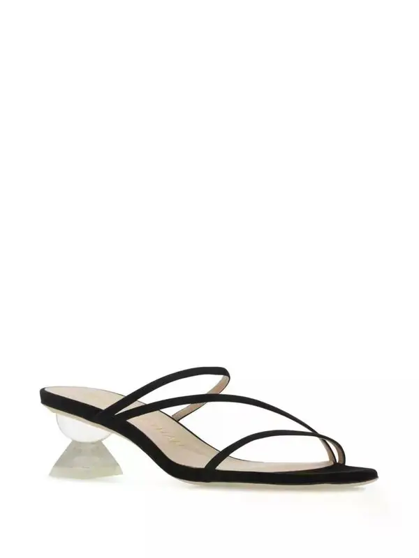 STUART WEITZMAN Lucite Sculpt Suede Sandals