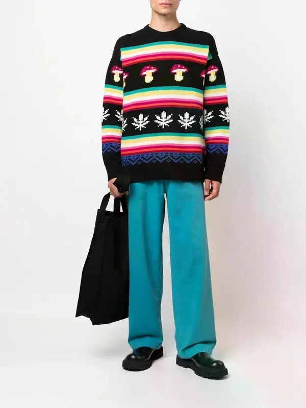 MSGM Patterned Jacquard Crew-neck Jumper
