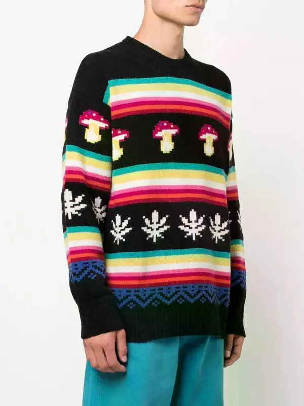 MSGM Patterned Jacquard Crew-neck Jumper