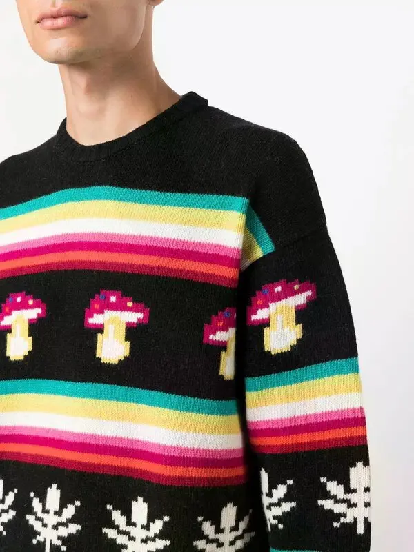 MSGM Patterned Jacquard Crew-neck Jumper
