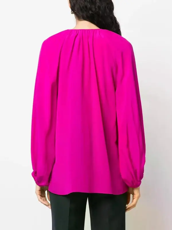 PHAEONIA Self-tie Silk Blouse